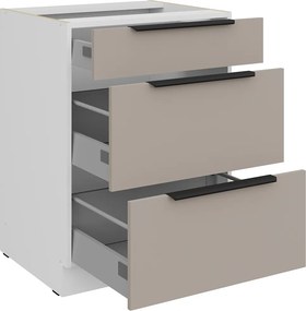 Kuchyňská linka ARIA lb | 270x230 cm | ANTI FINGERPRINT povrch | UNI dvířka | bílá/béžová