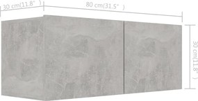 vidaXL 2dílný set TV skříněk dřevotříska [3079120] Barva: Betonová šedá