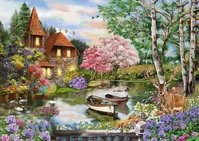 SCHMIDT Puzzle Dům u jezera / 1000 dílků / 69,3 × 49,3 cm