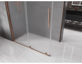 Mexen Velar, sprchový kout s posuvnými dveřmi 140 x 70 cm, 8mm sklo námraza, růžové zlato, 871-140-070-31-55