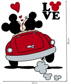 Samolepka na zeď "Mickey a Minnie v autě"