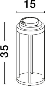 NV 9492700 Venkovní stolní lampa MOCHA antracitový hliník a čiré sklo LED 2W 3000K 5V DC 96st. IP54 - NOVA LUCE