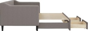 Válenda s přistýlkou a zásuvkami taupe 80 x 200 cm textil 3197460
