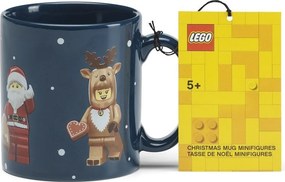 Tmavě modrý keramický dětský hrnek 300 ml Christmas Minifigures – LEGO®