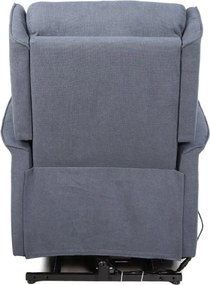 TV křeslo ušák RELIA s elektrickým polohováním — látka, šedá, nosnost 130 kg