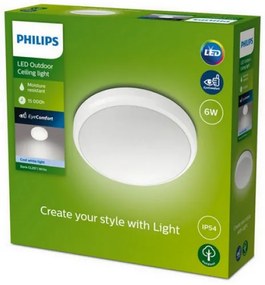 Venkovní stropní svítidlo Philips Doris 8719514417939 LED 6W 4000K IP54 bílá