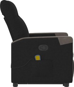 Zvedací masážní polohovací křeslo černé textil 3324097