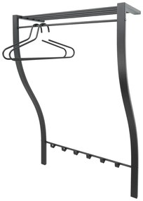 Černý kovový nástěnný věšák s poličkou Carve – Spinder Design
