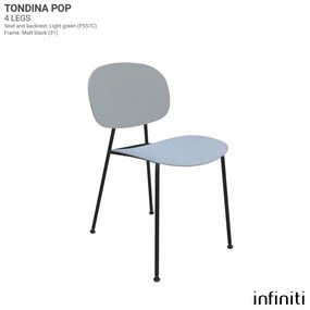 Židle Tondina Pop Barva kovové konstrukce: Matt black 31, Barva sedáku a opěradla z recyklovaného plastu: Almond grey IP421C