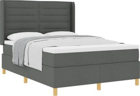 Postel s boxspringem s matrací Tmavě šedá 140 x 190 cm textil 3341764