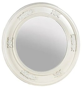 Kulaté, stylizované zrcadlo Monique, ecru