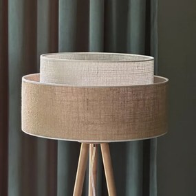 Duolla - Stojací lampa YUTE BOHO 1xE27/15W/230V pr. 45 cm hnědá/krémová
