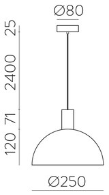 ACB Iluminacion Závěsné svítidlo TIGA,  ⌀ 25 cm, 1xE27 15W Barva: Bílá, Barva montury: Bílá