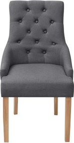 Jídelní židle 2 ks tmavě šedé textil 243636