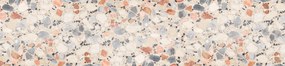DIMEX | Fototapeta do kuchyně Podlaha teraco KI-260-246 | 260 x 60 cm | béžová, šedá, oranžová