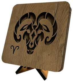 Li-Go Znamení "Beran" lampa 19x19cm provedení povrchu: dub