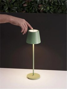 NV 9223405 Venkovní stolní lampa SEINA olivově zelený hliník a akryl LED 2W 2700K 5V DC IP54 vypínač na těle nabíjecí s PG základnou nebo USB C kabelem - NOVA LUCE