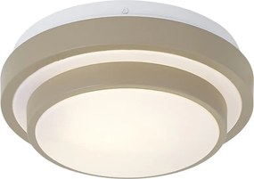 Moderní stropní svítidlo taupe s bílou barvou 25 cm IP44 - Walden