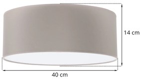 Stropní svítidlo Gaja, 1x béžové textilní stínítko, (bílé plexisklo), (fi 40cm)