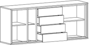 Casarredo - Komfort nábytek Skříňka BUCKET 2D, dub artisan/wenge