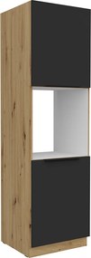 ARIA ac | vysoká skříňka 60 DP-210 2F na vestavnou troubu | 60 cm | ANTI FINGERPRINT povrch | artisan/černá