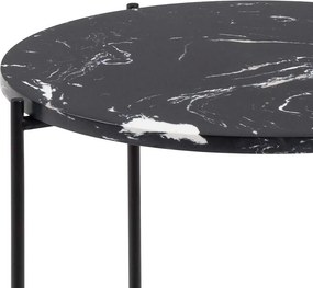 ACTONA Kulatý odkládací stolek AVILA černý ⌀42 cm