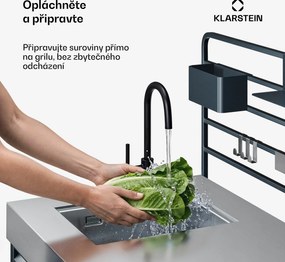 Klarstein Dřezová skříňka WaldChef | Nerezový dřez | Odolný proti povětrnostním vlivům | 90 x 135 cm