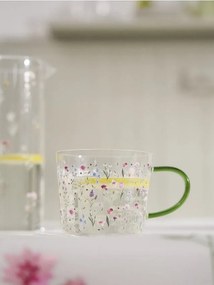 Sinsay - Skleněný hrnek s květinovým motivem - vícebarevná