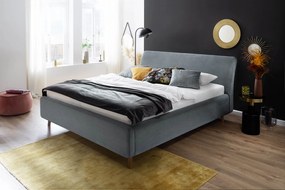Čalouněná postel lemina s úložným prostorem 180 x 200 cm modrá MUZZA