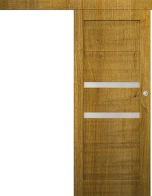 posuvné interiérové dveře na stěnu vasco doors EVORA model 3 Průchozí rozměr: 70 x 197 cm, Orientace dveří: Levé dveře, Dekor: Dub riviera