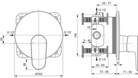 Ideal Standard Cerafine O - Sprchová baterie pod omítku, chrom A7349AA