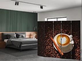 Paraván cappuccino s láskou Rozměr: 225 x 180 cm