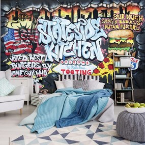 Fototapeta - Nejlepší Burger - Graffiti (254x184 cm)