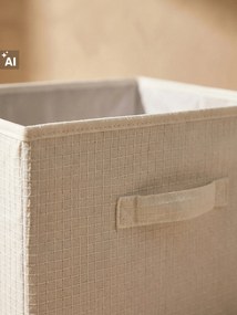 Sinsay - Skládací textilní úložný koš s úchytem - bílá