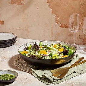 Černá/béžová mísa z kameniny ø 32 cm Lunar – Salt&amp;Pepper