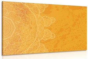 Obraz oranžová arabeska na abstraktním pozadí - 90x60 cm
