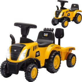 Dětský toy truck AIYAPLAY 12-36 měsíců s integrovanou lopatou a přívěsem, jezdicí rypadlo pro děti z PP a kovu, 91x29x44 cm, Žluté