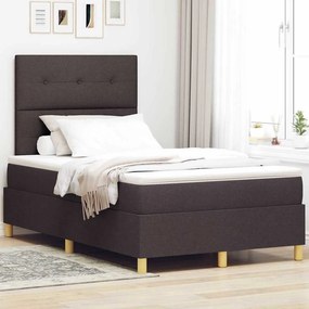 Postel s boxspringem s čelo Tmavě hnědá 120 x 190 cm textil 3339605