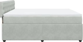 Box spring postel s matrací světle šedá 200x200 cm samet 3290136