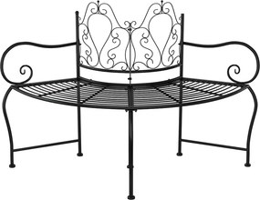 Lavice kolem stromu 150 cm černá ocel 318823