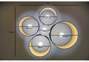 Duolla - Stropní svítidlo ROLLER PENTO 5xE27/60W/230V černá/zlatá