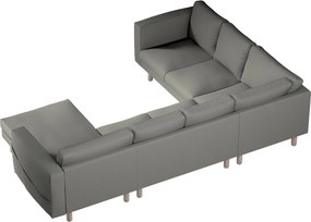 Potah na pohovku IKEA Norsborg rohová, 5-místná se šezlongem barva šedá látka pletený vzor