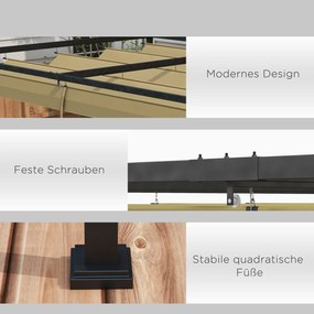 Outsunny pergola 4x3m zahradní pavilon, ocelová střecha na terasu, zahradní pavilon s nastavitelnou střechou, volně stojící, ochrana před sluncem na …