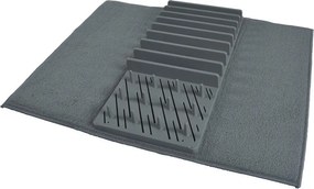 Šedá plastová odkapávací podložka na nádobí 50x38 cm – Homéa