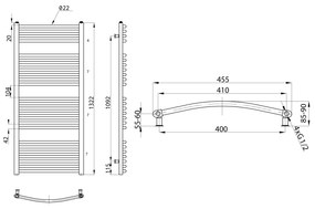 Aqualine, ORBIT Topné těleso oblé, 1320/450, 572 W, stříbrná struktural, ILA34E