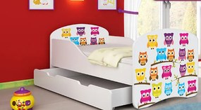 Dětská postel - Sovičky - 160x80 cm + šuplík