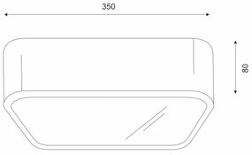 Stropní svítidlo OAK SQUARE 2xE27/15W/230V 35x35 cm dub