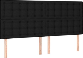 Box spring postel s matrací černá 200x200 cm textil 3137503