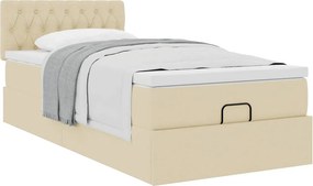 Osmanský rám postele s matrací krémově 80x200cm textil 3311502