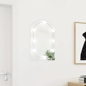Zrcadlo s LED světly 60 x 40 cm sklo obloukové 3102976